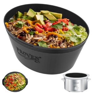 froven 4qt oval silicone slow cooker liner compatible with crock pot & hamilton beach crockpot liners, reusable, dishwasher safe suitable for most 4 quart crockpot divider insert accessories.