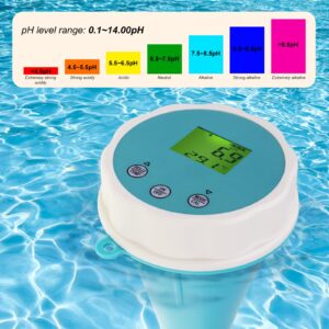 Bluetooth Swimming Pool Water Tester 6-in-1 EC/Salinity/pH/ORP/Temperature/Chlorine Meter, Wireless Floating Smart Pool Monitor Water Tester for Pools, Hot Tubs, & Swim Spas