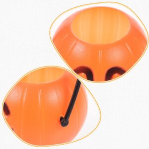 Ciieeo 20PCS Small Halloween Pumpkin Bucket 7CM Mini Plastic Portable Trick or Treat Pumpkin Candy Buckets Bulk for Halloween Party Decoration Supplies