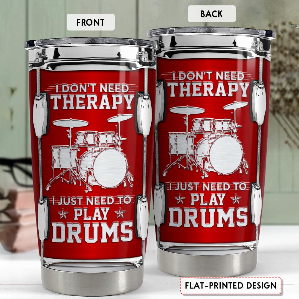 SANDJEST Drummer Gifts Drummer Tumbler 20oz Stainless Steel Insulated Tumblers Drum Coffee Travel Mug Drumming Gift for Drummers Men Women