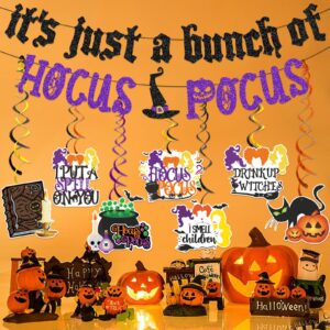 Hocus Pocus Party Decorations for Halloween It's Just A Bunch of Hocus Pocus Banner Hocus Pocus Hanging Decorations and Hocus Pocus Garland Banner Hocus Pocus Trunk or Treat Car Decorations Hocus