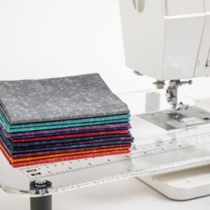 Connecting Threads Beginner Lap Throw Quilt Kit (40.5" x 56.5") - Half-Square Triangle Fun (Weathered Tonals - Jewel)