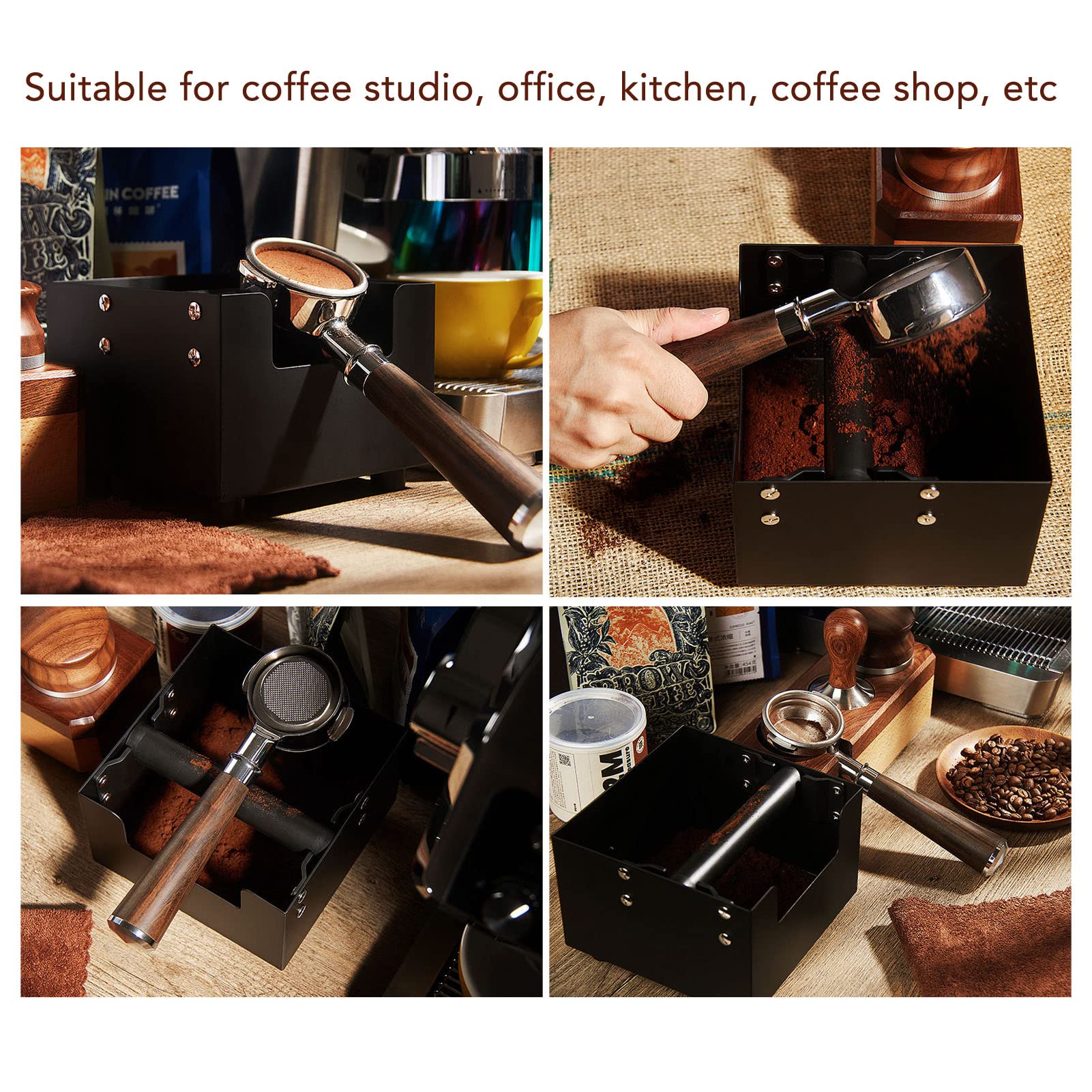 Coffee Knock Box Stainless Steel Antiskid Drawer Type Coffee Grind Dump Bucket Coffee Ground Disposal Container for Milk Tea Coffee Maker