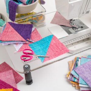 Connecting Threads Beginner Lap Throw Quilt Kit (40.5" x 56.5") - Half-Square Triangle Fun (Weathered Tonals - Jewel)