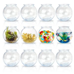 sterline plastic ivy bowls - 12 pack - 16 oz - fish bowl for drinks, home décor, unbreakable centerpiece, carnival game accessory, candy dishes, ornament holder, party supplies, sweet treats