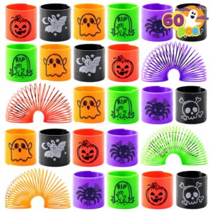 joyin 60 pcs halloween coil spring for kids, mini magic springs toys, fidget stress coils toy for halloween party favors, trick or treat bags stuffers, classroom exchange, carnival game prizes