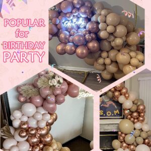 Boho Balloon Garland Arch Kit - 162Pcs Double Stuffed Dusty Rose Balloon Blush Pastel Pink Chrome Rose Gold Crean Peach Nude Balloons for Birthday Baby Shower Bridal Wedding Party Decorations