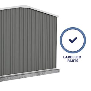 Absco Workshop 20 Ft. x 10 Ft. Metal Storage Shed DIY Galvanized Steel Sheds for Lawn Mower, Equipment, Workbench, Tools, Garden in The Yard, Garden, Patio, Outdoor Storage (Woodland Gray)