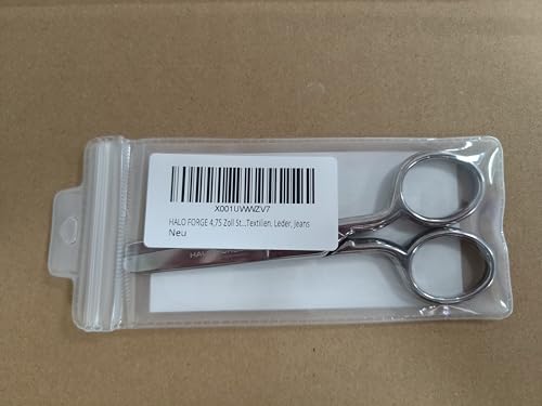 HALO FORGE Round Tip Sewing Scissors: Small Safety Sharp Tiny Fabric Scissors, 4.75 Inches Silver Stainless Steel Shears for Cutting Yarn Thread Embroidery knitting Needlework Cross Stitching