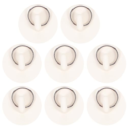 OSALADI 8pcs Drain Stopper Bathroom Tub Kitchen Sink Stopper Bathroom Sink Stopper Tub Stopper with Pull Ring Bathtub Drain Stoppers Washbasin Stopper Anti-blocking White Drain Rubber