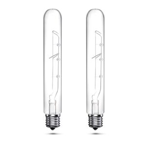 bonlux 40 watt t6.5 refrigerator light bulb dimmable, 120v intermediate base e17 clear appliance bulb 5.4in t6.5 exit sign light bulb, freezer light, warm white 2700k, 2-pack