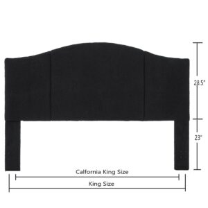 24KF Middle Century Upholstered Foldable Headboard King Headboard,Modern Boucle Teddy Fabric Headboard King/California King headboard 6033-K-Black