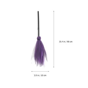 Sewroro 2pcs Halloween Witch Broom Plastic Broom Witch Broomstick Halloween Animated Moving Witches Broom Cosplay Accessory (Random Color)