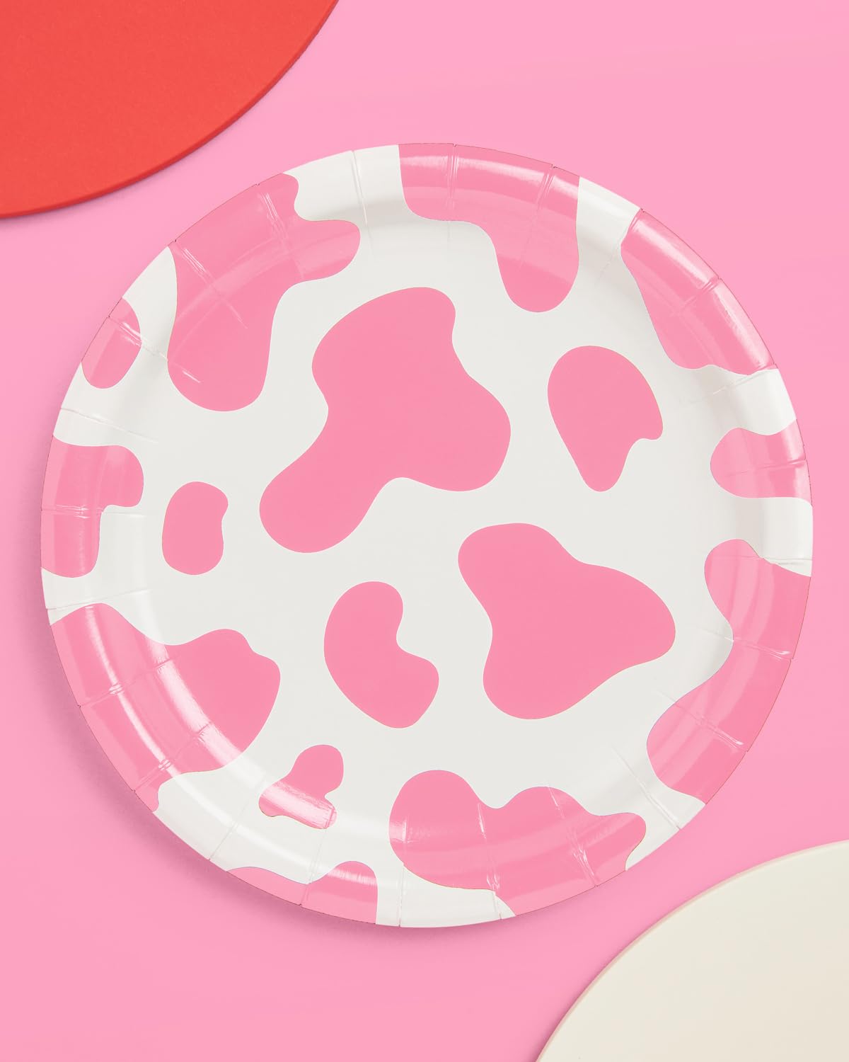 xo, Fetti Pink Cow Print Paper Plates - 24 pk, 9" | Bachelorette Party Decorations, Last Rodeo, Cowgirl Rodeo Birthday Party, Western Baby Shower Supplies, Cool Cake Plates