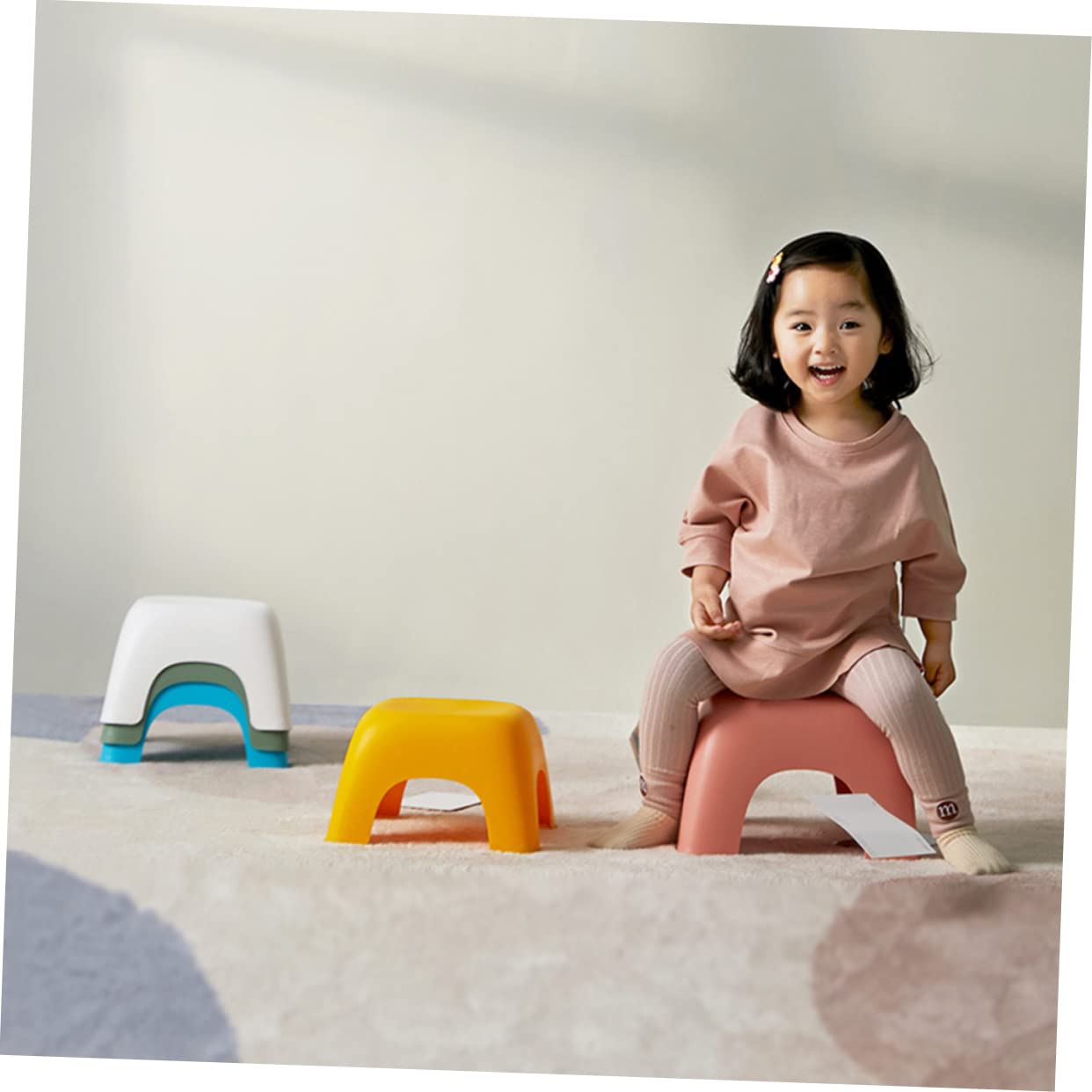 Plastic Stool Stackable Stool Children Anti-Skid Stool Shoe Changing Stool Kids Step Stool Children Footstool Plastic Sitting Stool Small Step Stool Small Stool Children Step Stool