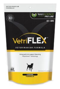 vetriscience vetriflex large canine formula - joint supplement for large dogs - agility & flexibility aid for dogs - formula supports comfortable movement - chewable joint relief support - 60 chews