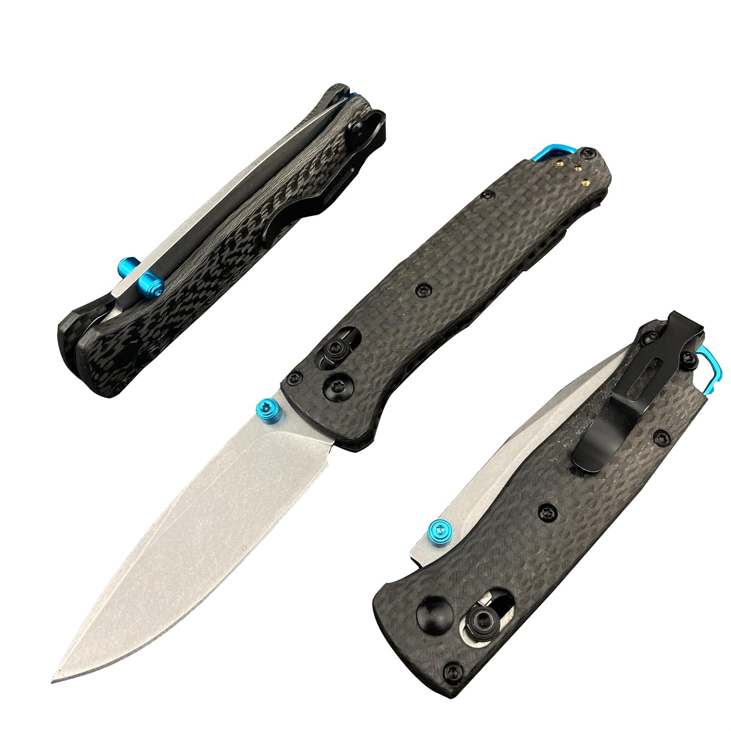 HUAAO Mini Bugout Knife, Axis Lock Knife with 8Cr18MoV Blade,Carbon Fiber Handle, EDC Folding Pocket Knife with Belt Clip for Camping