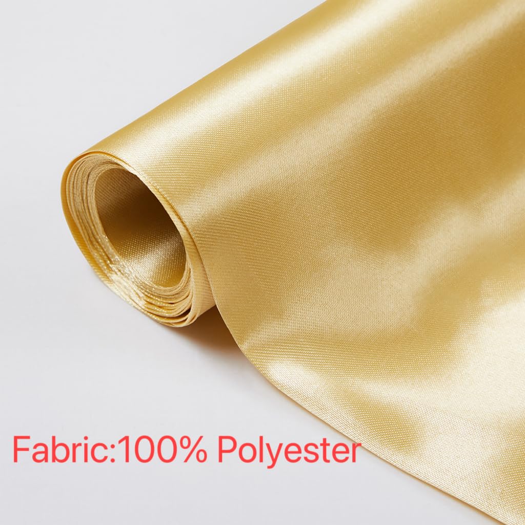 1 Yard 63" Wide Gold Silky Satin Fabric for Wedding,Decoration,Party,Fashion,Apparel,DIY Crafting,Sewing