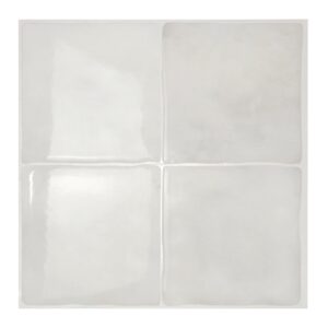 smart tiles peel and stick backsplash - 5 sheets of 9" x 9" - 3d adhesive peel and stick tile backsplash for kitchen, bathroom, wall tile