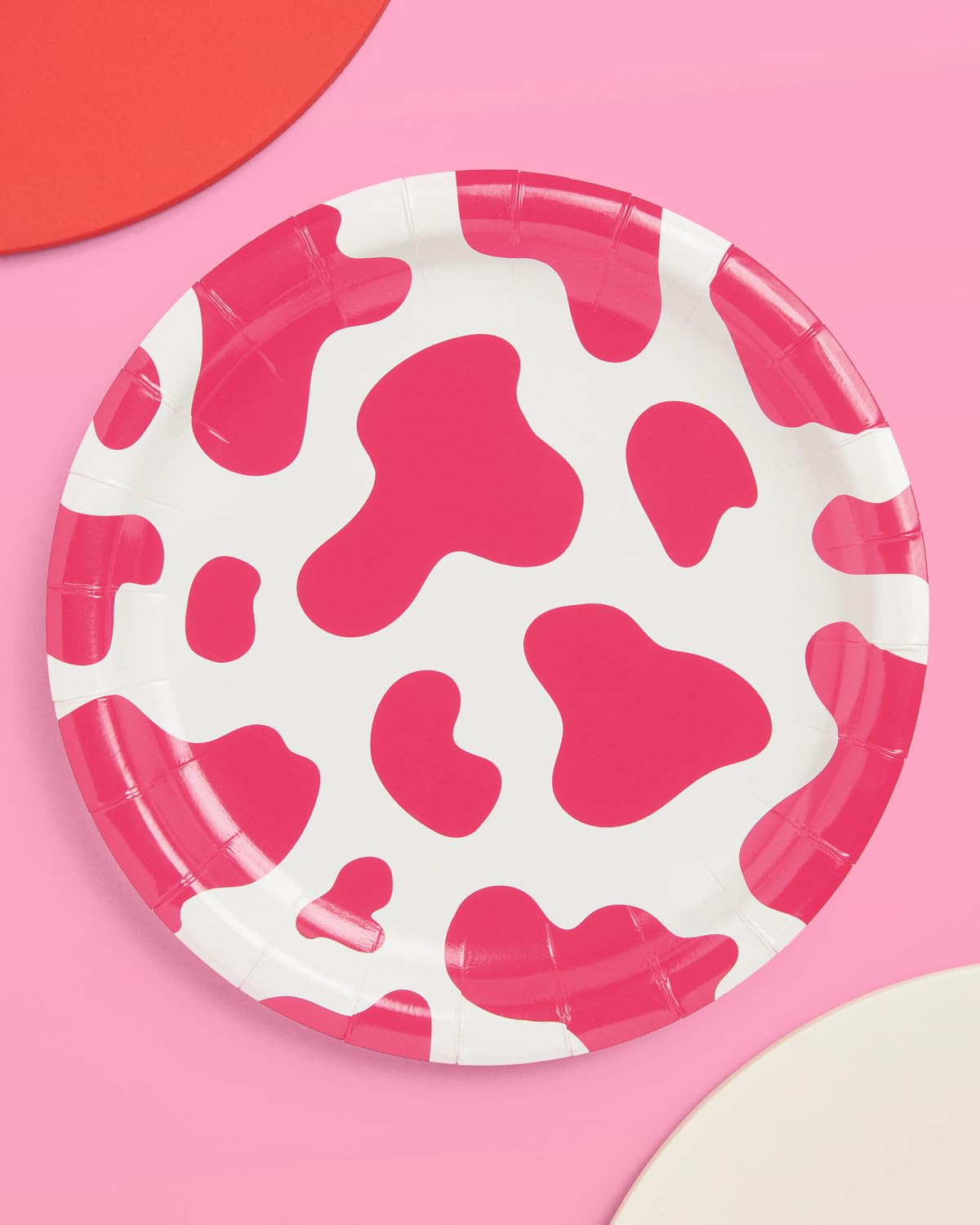 xo, Fetti Pink Cow Print Paper Plates - 24 pk, 9" | Bachelorette Party Decorations, Last Rodeo, Cowgirl Rodeo Birthday Party, Western Baby Shower Supplies, Cool Cake Plates