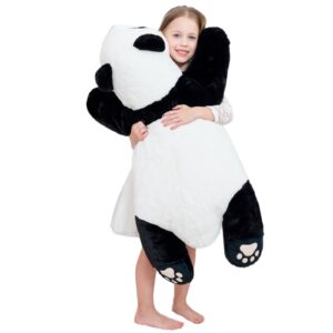 doireum panda weighted stuffed animals, 1.87lbs panda stuffed animal cute panda weighted plush animals hugging pillow toy for boys girls valentine christmas, 31.4 inch