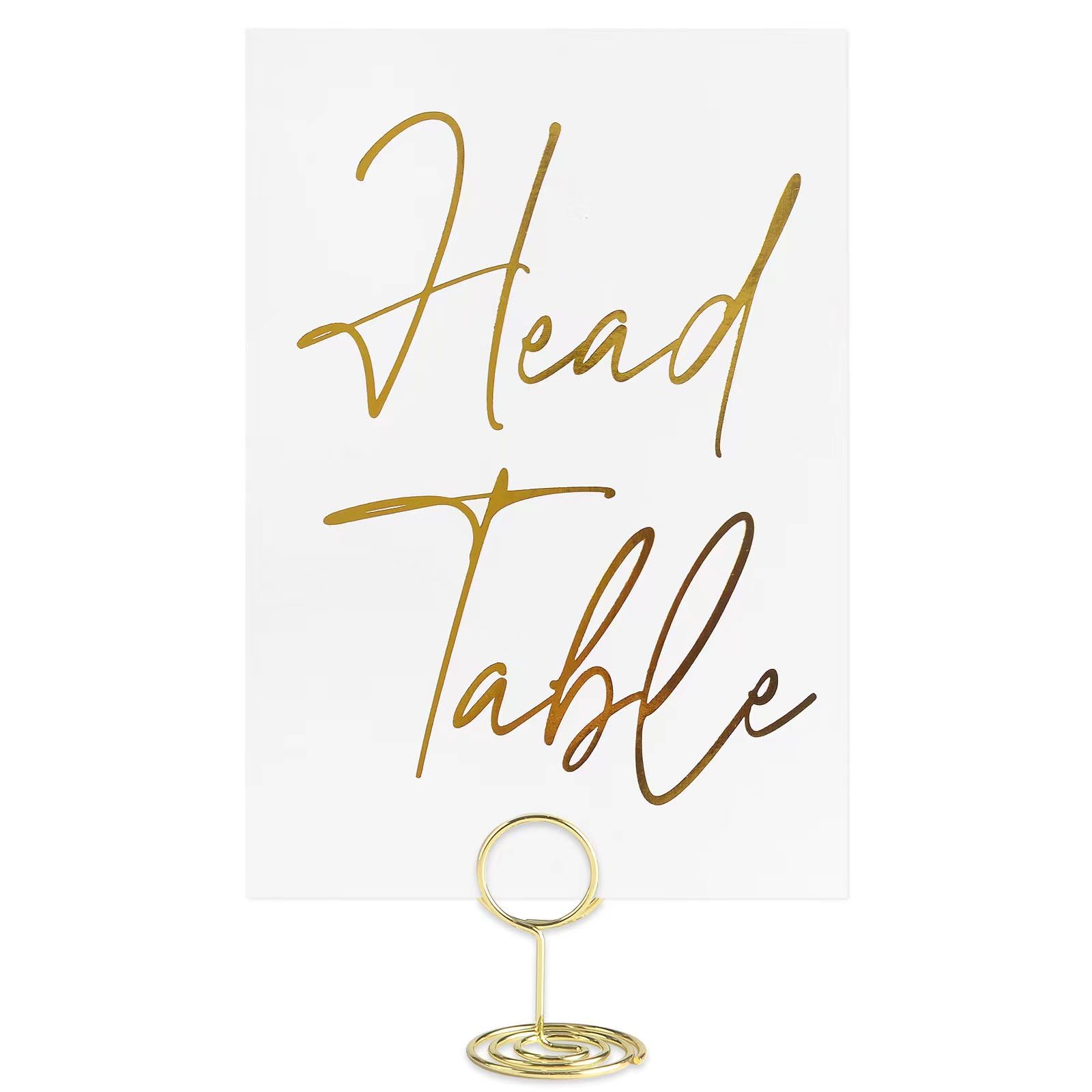 WAYNHUI Table cards Numbers with head table 62pcs set double side printed Gold Table cards Numbers for Wedding Reception 4x6 inches