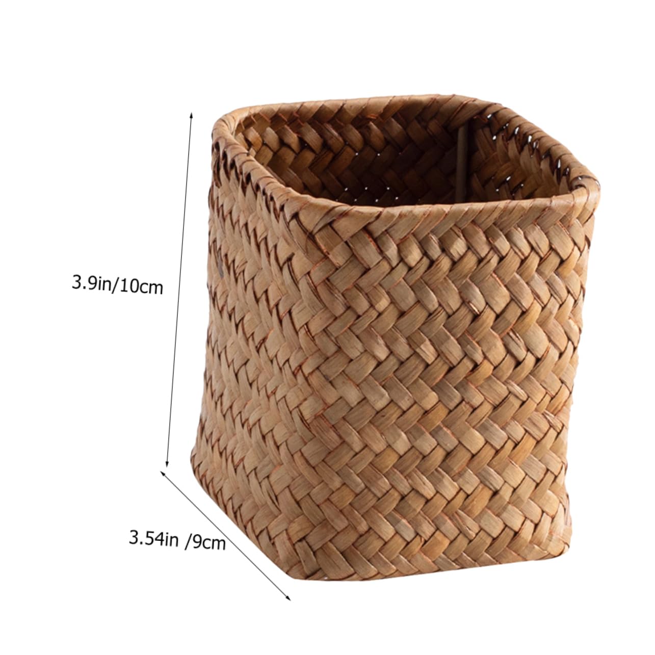 DOITOOL Pencil Holder Desk Makeup Brush Holder Stationery Container Flower Buds Vases Woven Flower Vase Rustic Pen Holder Seagrass Belly Basket Pen Cup to Weave Straw Remote Control Box