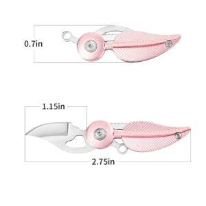 BRSUGMW Mini Pocket Knife,Stylish Tool for the Young and Practical (Blade Length: 1.15 inches) (pink)