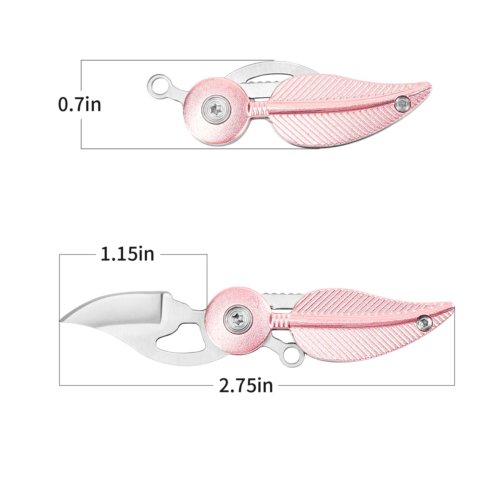 BRSUGMW Mini Pocket Knife,Stylish Tool for the Young and Practical (Blade Length: 1.15 inches) (pink)