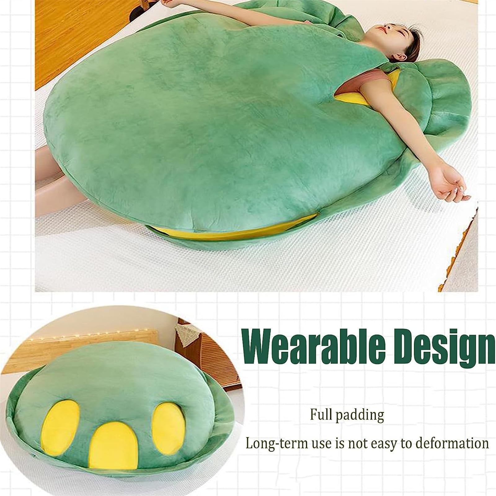 PTAEXCEL Wearable Turtle Shell Pillow, 47.2in/120cm Giant Wearable Turtle Shell Pillow, Removable Oversized Tortoise Shell Plush Turtle Stuffed Animal Dress up Cushion Costume for Adlut.