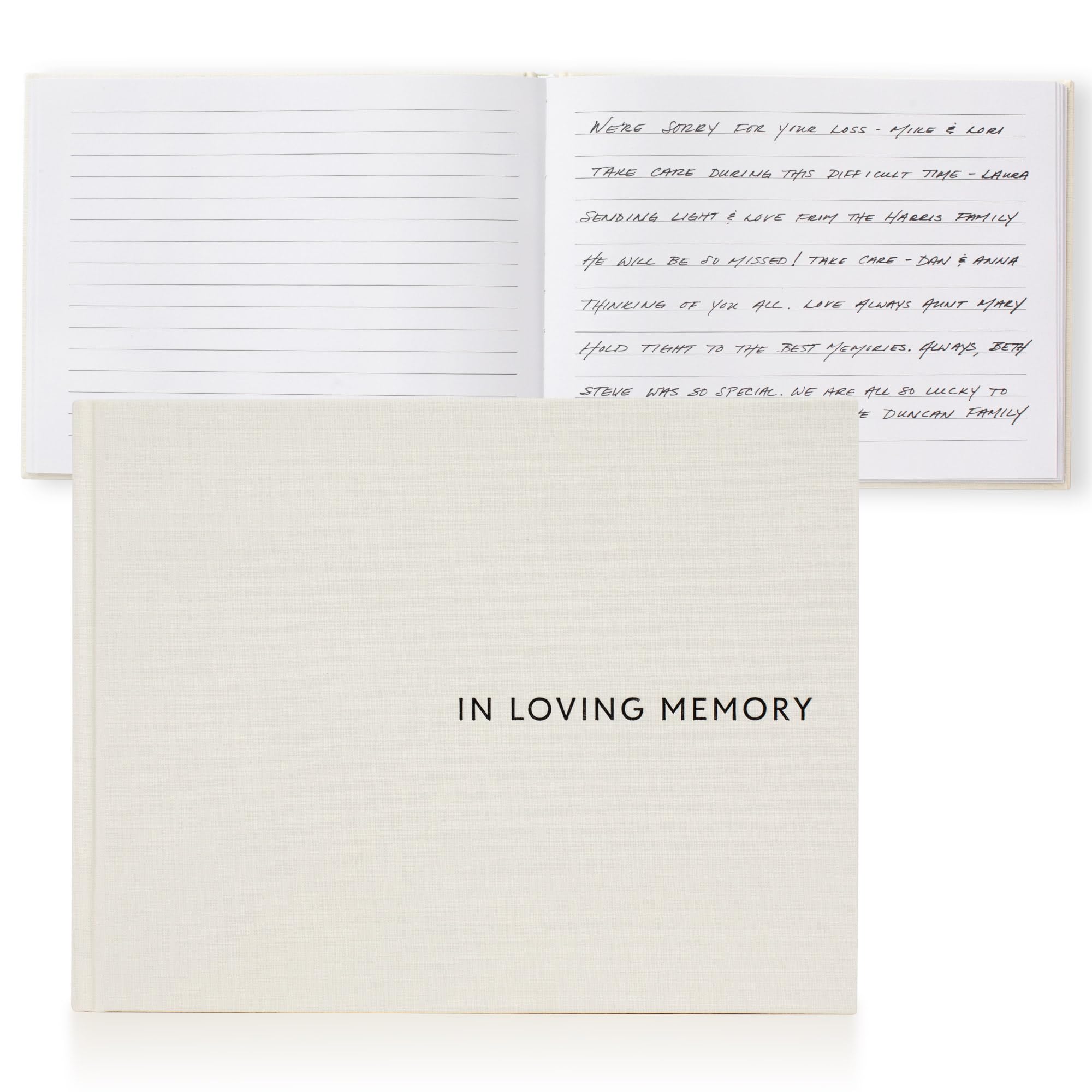 ZICOTO Beautiful Linen Funeral Guest Book for The Celebration of Life - The Perfect in Loving Memory Book with Ample Space to Sign in for Guests - Premium Craftsmanship for Honoring Loved Ones