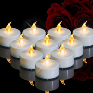 5/12/24/50/100/200/400 pack battery tea lights led - realistic and bright flickering holiday gift operated flameless for seasonal & festival celebration warm yellow lamp battery powered（5 pack ）