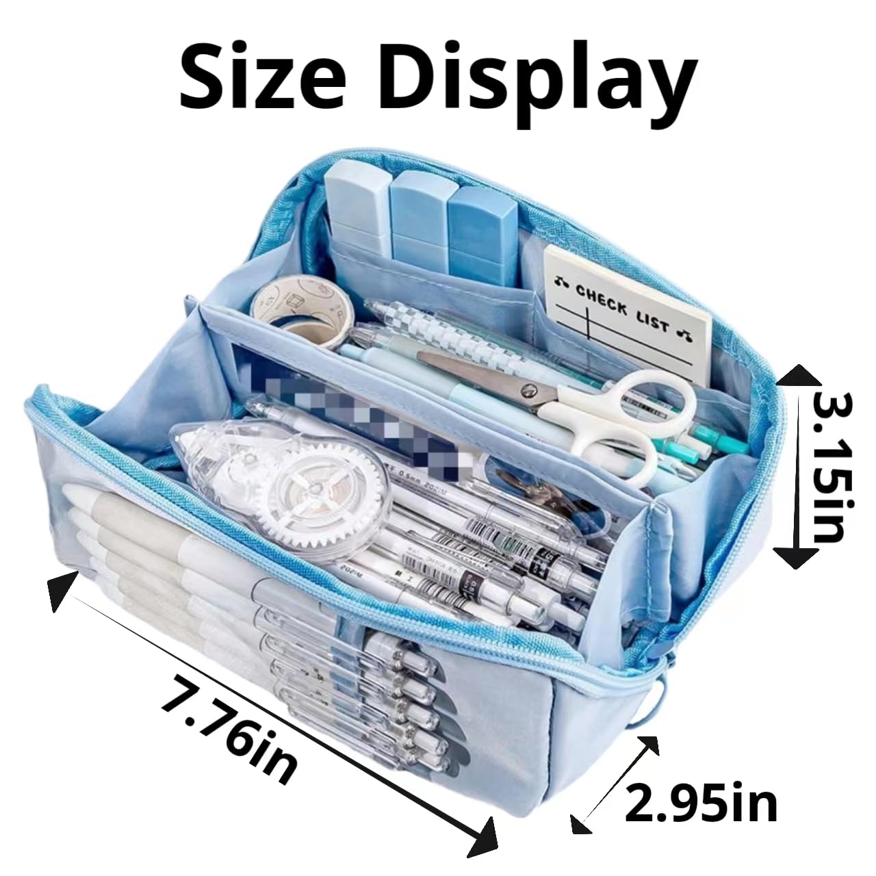 AuraGlor Big Capacity Pencil Case 8 Compartments Large Pencil Pouch Pen Bag Pencil Box Holder Organizer Simple Storage Aesthetic Stationery Cosmetic for Adults Men Women Office Essentials (White)