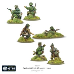 Warlord Games Bolt Action WWII Waffen SS 1943-45 Weapons Teams Figures 1:56 Military Table Top Wargaming Plastic Model Kit 402212111