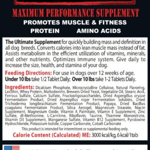 Ultimate Bully Performance Canine Supplement by Maximum Bully, 365 Tablets, Made in The USA …