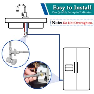 Refrigerator Water Line for Ice Maker Braided - 15' Pex Water Supply Lines Hose for Fridge Outlet Box with 1/4 Comp Fitting