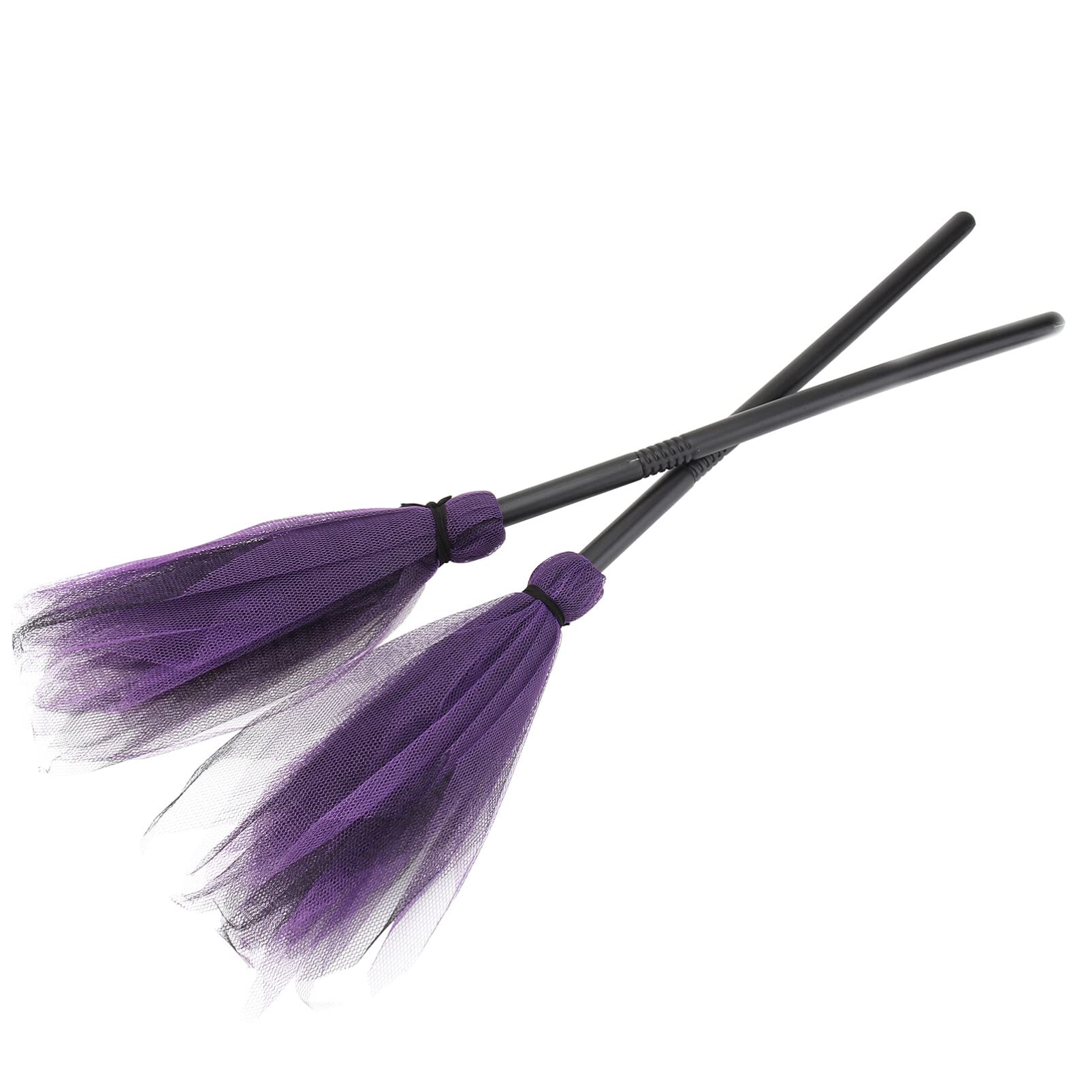 Sewroro 2pcs Halloween Witch Broom Plastic Broom Witch Broomstick Halloween Animated Moving Witches Broom Cosplay Accessory (Random Color)