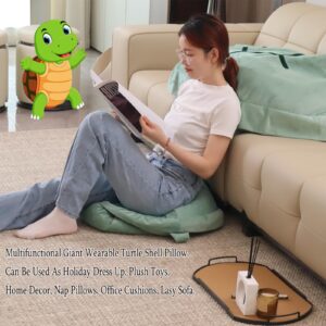 PTAEXCEL Wearable Turtle Shell Pillow, 47.2in/120cm Giant Wearable Turtle Shell Pillow, Removable Oversized Tortoise Shell Plush Turtle Stuffed Animal Dress up Cushion Costume for Adlut.