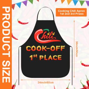 Mepase 6 Pcs Chili Cook off Prizes Cooking Chili Apron Award Medals 1st 2nd 3rd Prizes Set of 3 Medals for Women Men(Black)