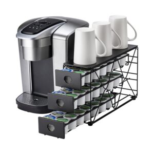 flagship k cup holder 3 tier coffee pod holder for k cup organizer save space countertop kitchen (42 pods capacity)