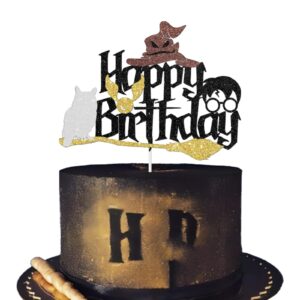 shuanq harry happy birthday cake topper magic themed cake decor for kids boys girls birthday party decoration welcome baby muggle baby shower party supplies