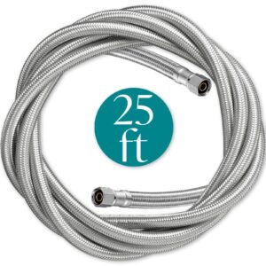 refrigerator water line for ice maker braided - 25' pex water supply lines hose for fridge outlet box with 1/4 comp fitting