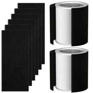 allisfresh h-pf400 hepa filter replacement kit compatible with h-hf400-vp h-pf400 hunter hp400 cylindrical tower air cleaner purifier, 2 hepa filters + 8 pre-carbon filters