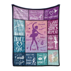 dance blanket dance present for girls, flannel soft warm plush sport dance throw blanket for girls boys teens kids dance lovers all season couch sofa bed living room decor 50"x60"