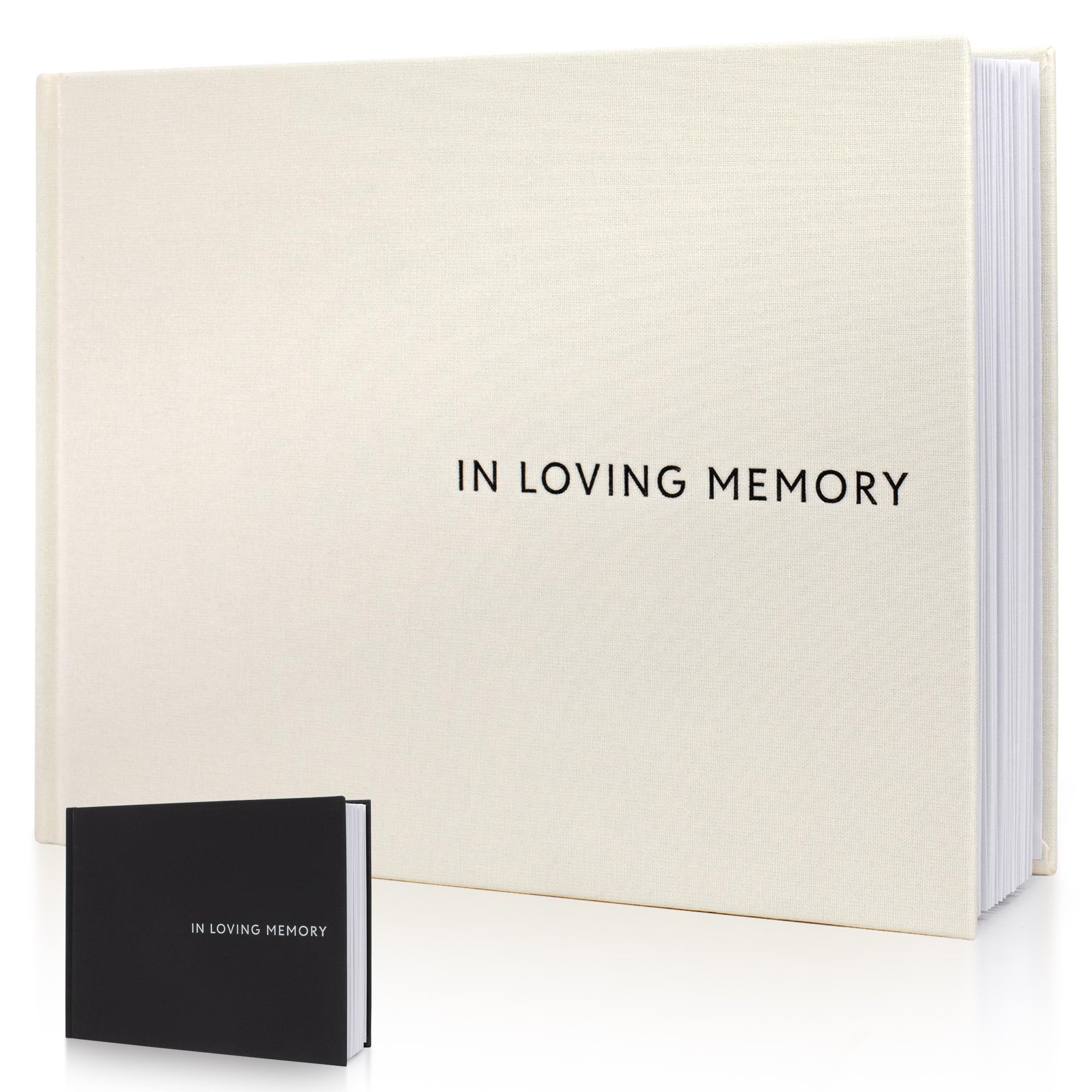 ZICOTO Beautiful Linen Funeral Guest Book for The Celebration of Life - The Perfect in Loving Memory Book with Ample Space to Sign in for Guests - Premium Craftsmanship for Honoring Loved Ones