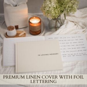 ZICOTO Beautiful Linen Funeral Guest Book for The Celebration of Life - The Perfect in Loving Memory Book with Ample Space to Sign in for Guests - Premium Craftsmanship for Honoring Loved Ones