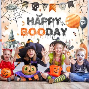 Avezano Halloween Booday Birthday Party Backdrop, Happy Boo Day Party Decorations Photoshoot Backdrops Halloween Happy Boo Day Party Banner Cute Spooky Ghost Birthday Decor Supplies Boys Girls (7x5ft)