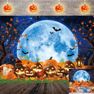 halloween backdrop for photography 7x5ft halloween full moon night background horrible pumpkin lantern maple leaf halloween theme baby shower birthday party decoration photo booth props