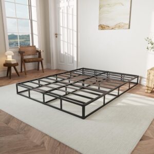 Bednowitz King Box Spring, 9 Inch High Profile Box-Spring with Fabric Bed Cover, Noise Free Sturdy Metal Frame, Heavy Duty Steel Structure Mattress Foundation, Easy Assembly