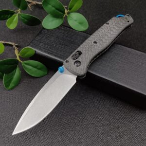 thumb open mini edc folding pocket knife,axis lock knife,2.7'' s30v blade,carbon fiber handle,bugout 533 knife with belt clip,gift for man and dad